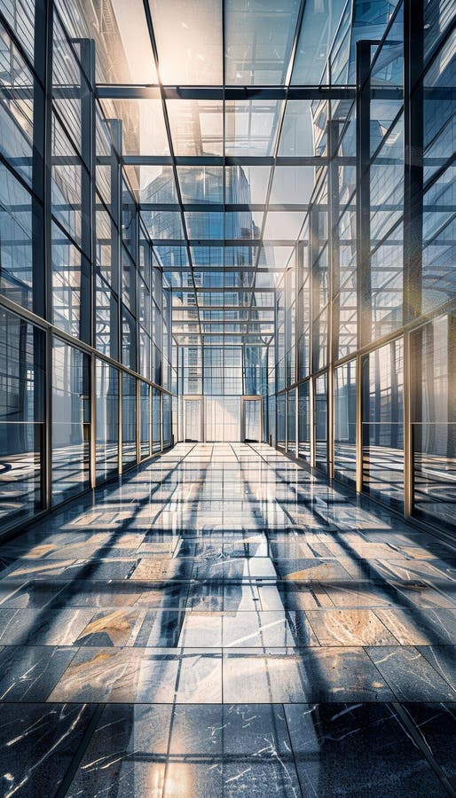 Hyperrealistic Image of Sunlight through a Modern Skyscraper Atrium ...