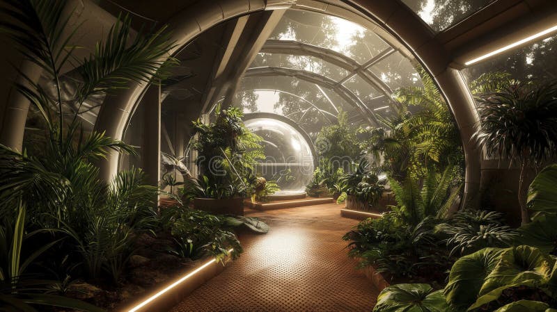Hyperrealistic Journey through a Futuristic Biodome Ecosystem on Mars ...