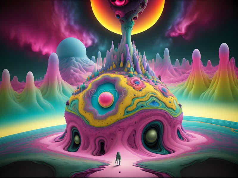 Hyperrealistic Landscape on Alien Planet, Generative AI Illustration ...