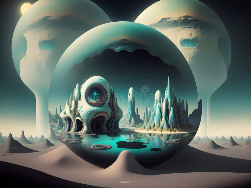Hyperrealistic Landscape on Alien Planet, Generative AI Illustration ...