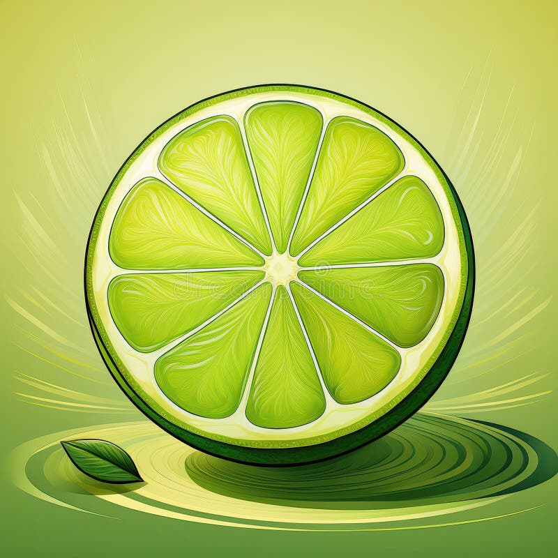 Hyperrealistic Lime Fruit Close-up Stock Illustration - Illustration of ...