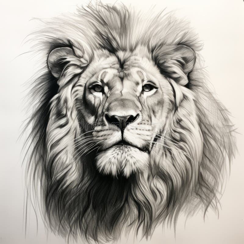 Hyperrealistic Lion Head Drawing in Pencil with Dramatic Shading Stock ... Hyperrealistic Lion Head Drawing in Pencil with Dramatic Shading Stock ...