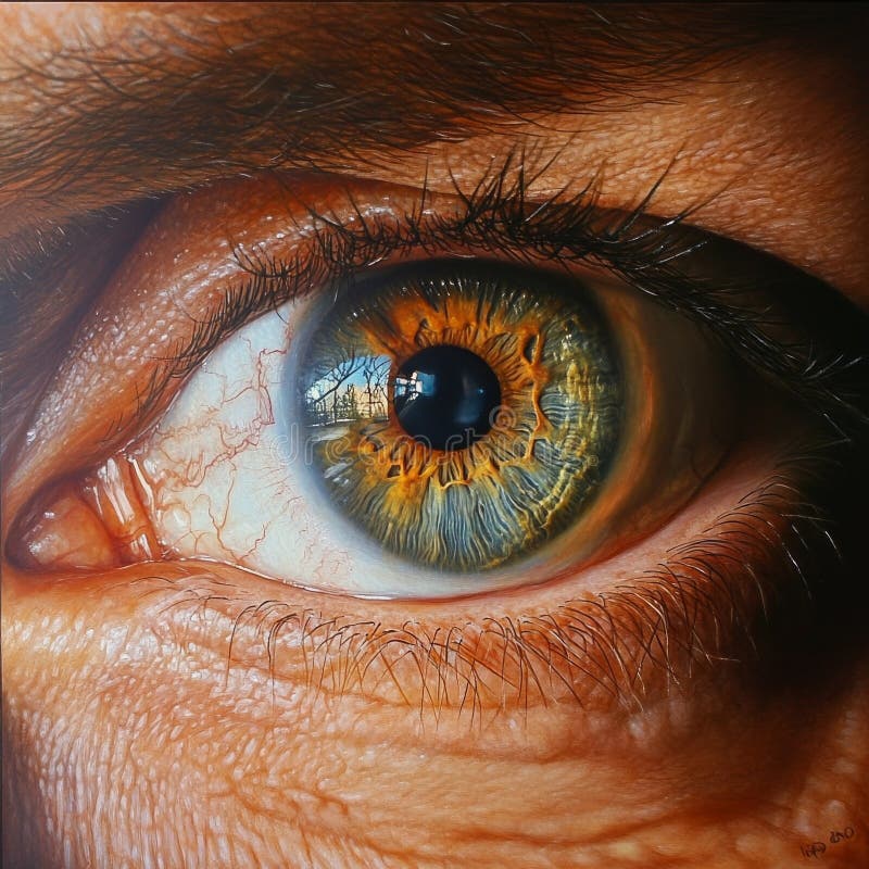 Hyperrealistic Macro Close-up of a Human Eye with Detailed Iris and ...
