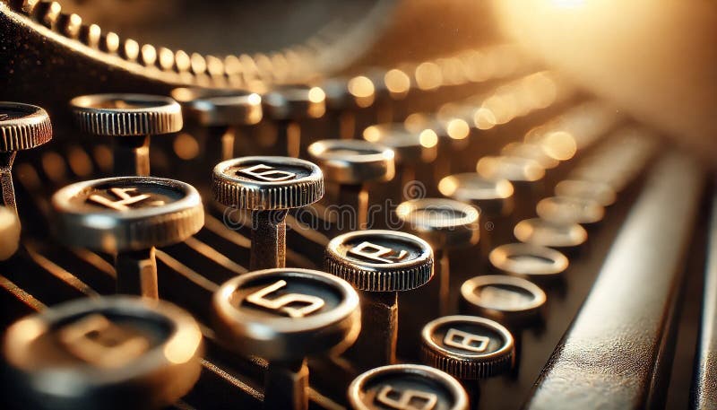 Macro Close-Up of an Old Typewriter Key with Intricate Details and ...