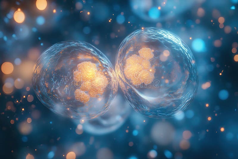 Hyperrealistic Microscopic View of Fertilization and Early Cell ...