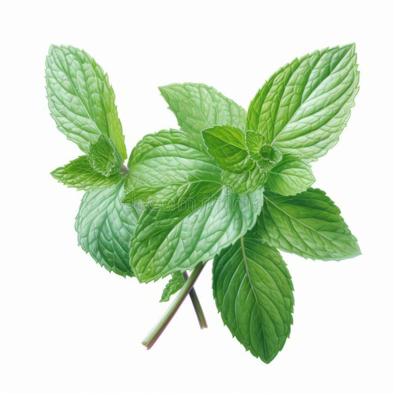 Hyperrealistic Mint Illustration on White Background - 8k Uhd Image ...