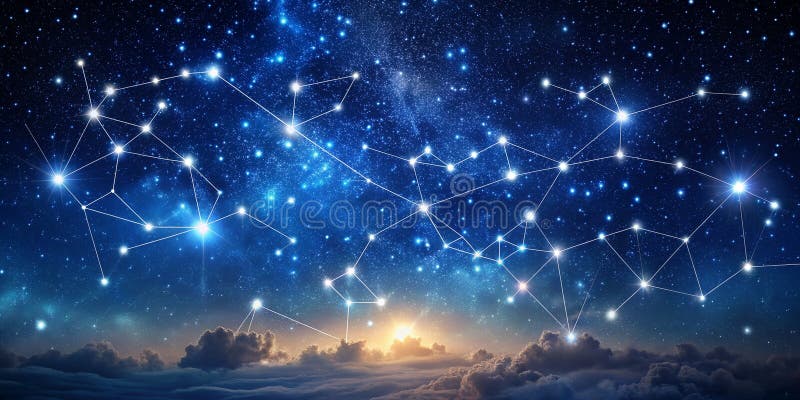 Hyperrealistic Night Sky Where Constellations Form Intricate Dynamic Patterns Creative AI Stock ...