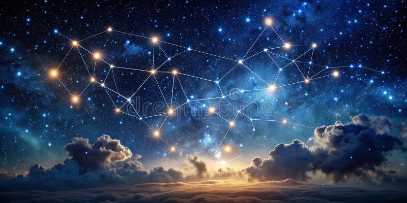 Hyperrealistic Night Sky Where Constellations Form Intricate Dynamic ...
