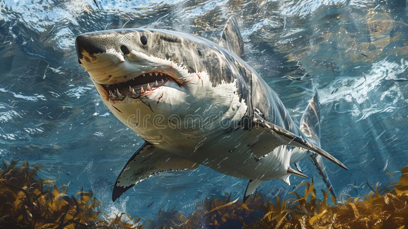 Hyperrealistic Painting of a Detailed Shark in Natural Habitat with ...