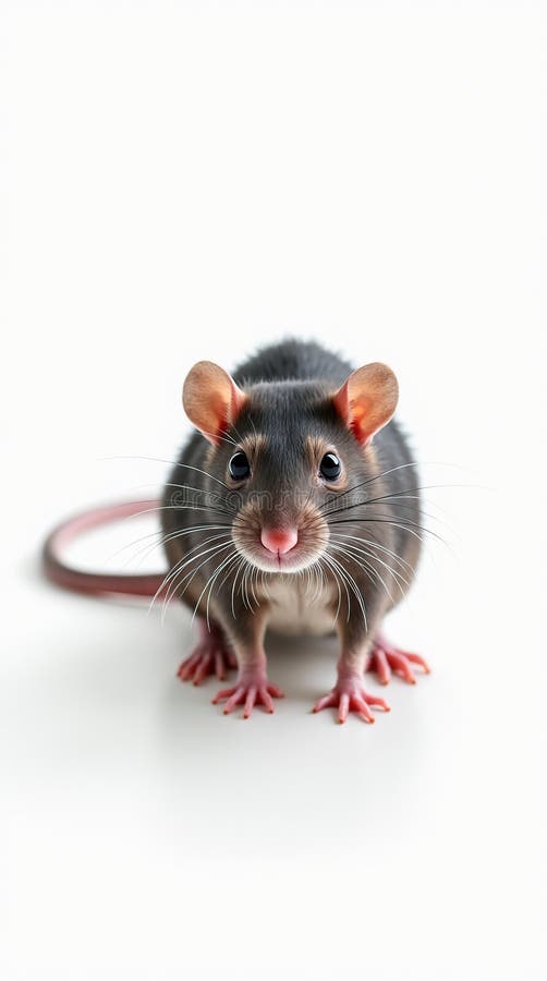 Hyperrealistic Rat Against a Clean White Background Stock Illustration ...