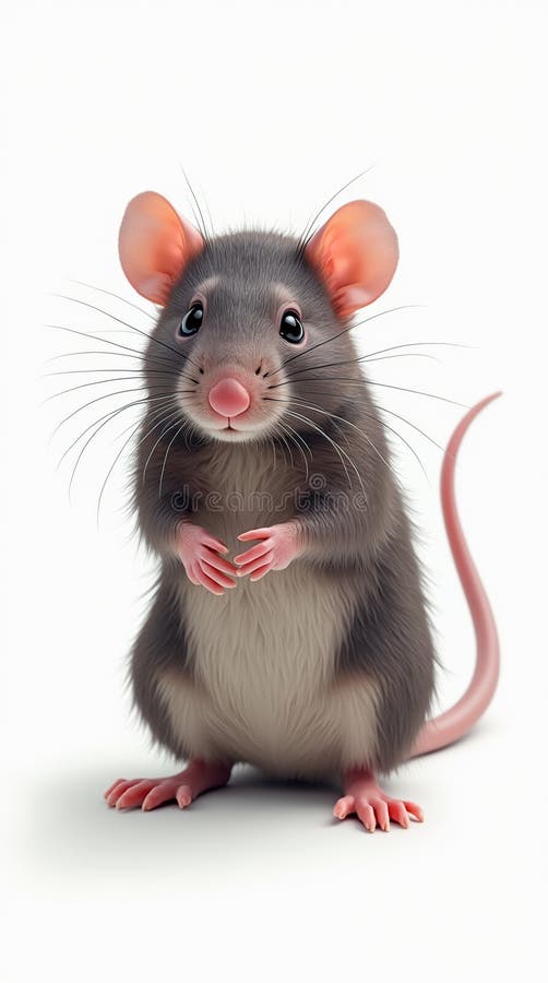 Hyperrealistic Rat Illustration on a Clean White Background Stock ...