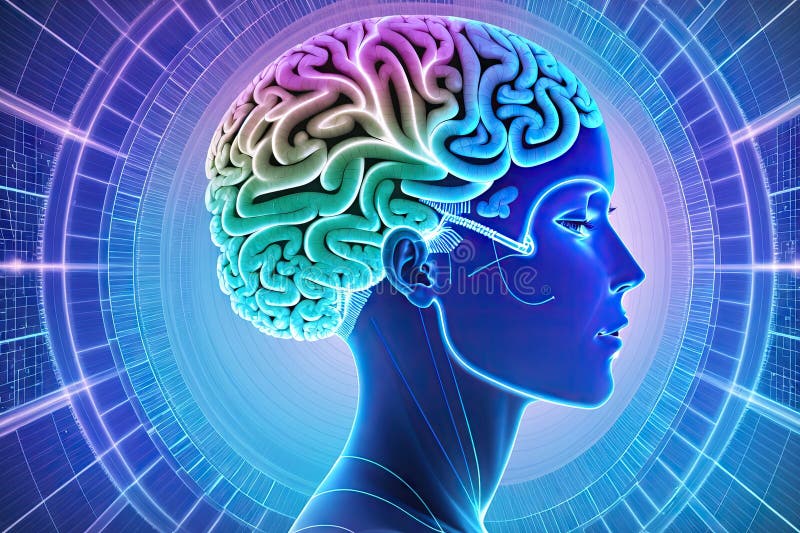 Hyperrealistic X-ray Image of a Human Head with the Brain Highlighted ...