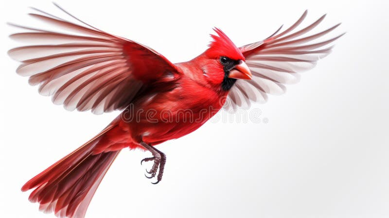 Hyperrealistic Red Bird Flying at Light Speed Stock Photo - Image of ...