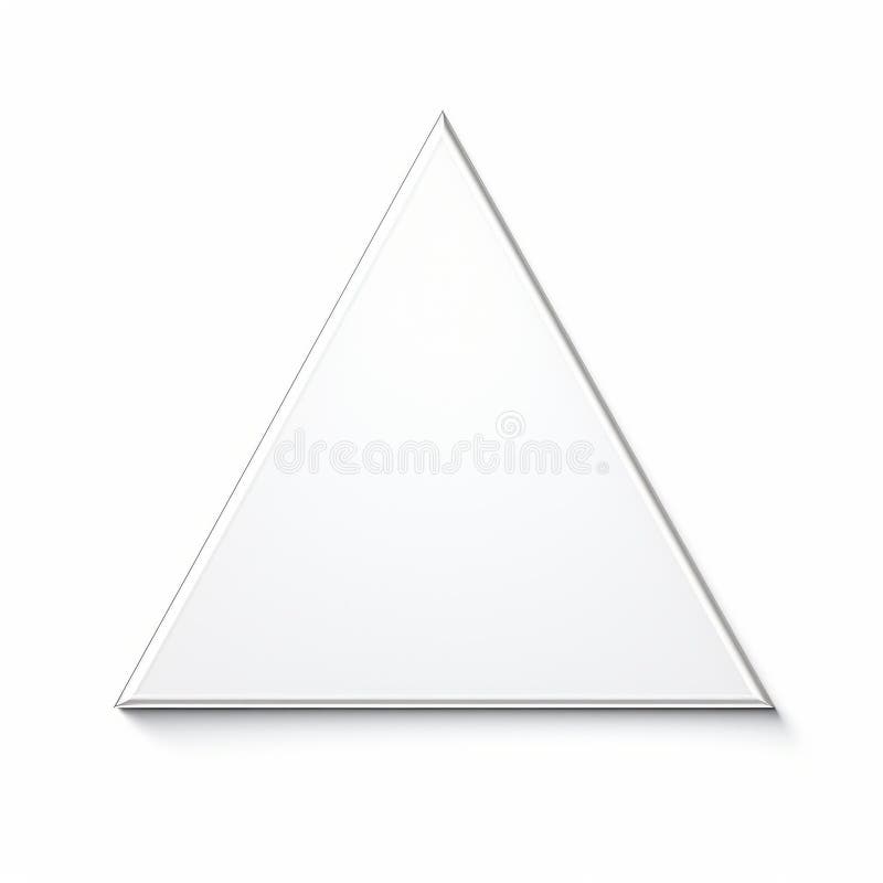Hyperrealistic Rendering of a White Triangular Symbol on Isolated ...