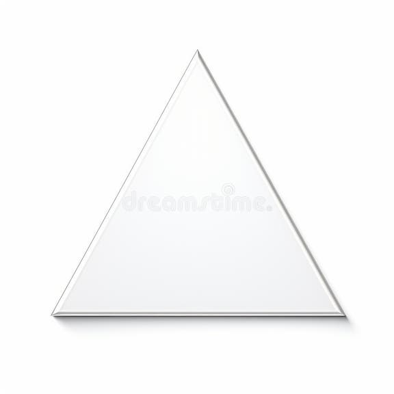 Hyperrealistic Rendering of a White Triangular Symbol on Isolated ...