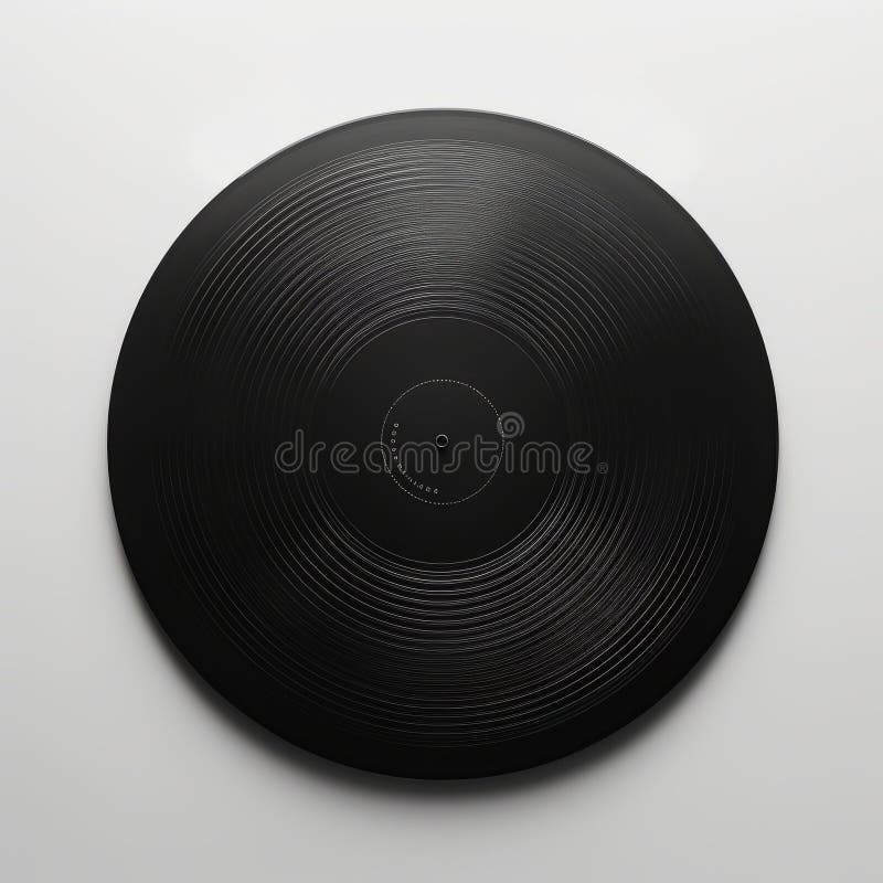 Hyperrealistic Rubber Sculpture: Black Record on White Background Stock ...