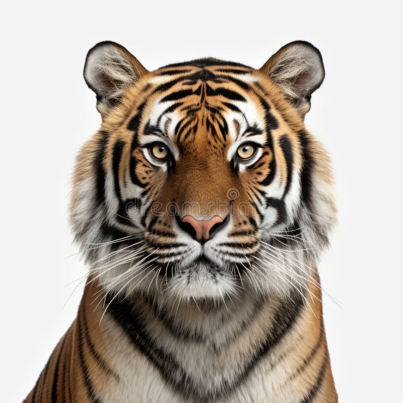 Hyperrealistic Tiger Close-up in 8k Resolution on White Background ...