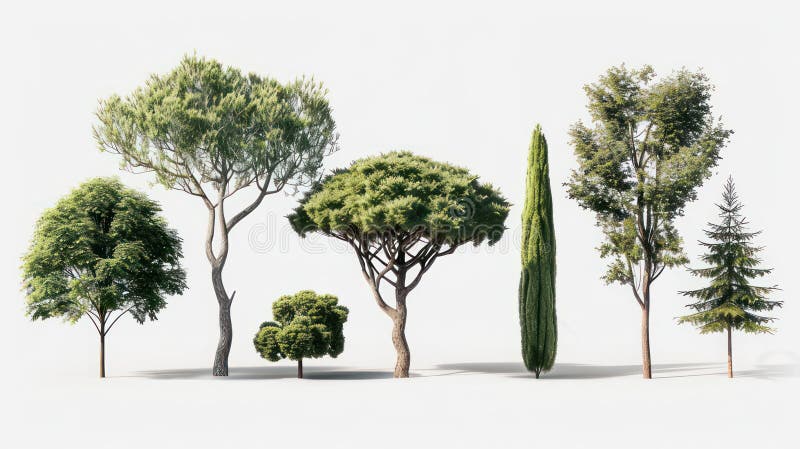 Hyperrealistic Trees Isolated on White Created with Generative AI ...