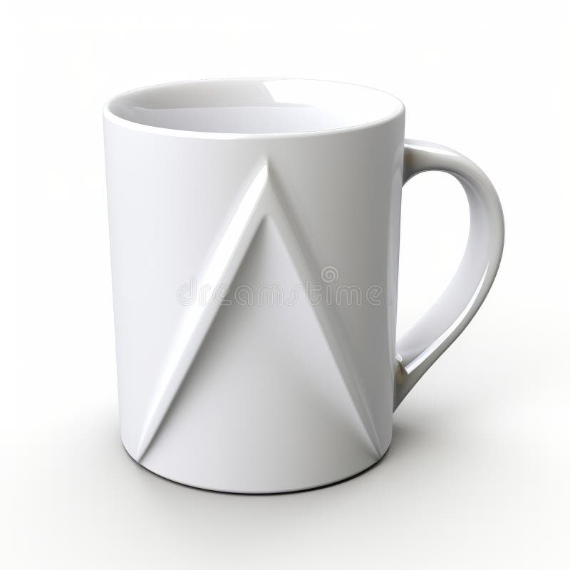 Hyperrealistic Triangle Design White Mug Stock Illustration ...