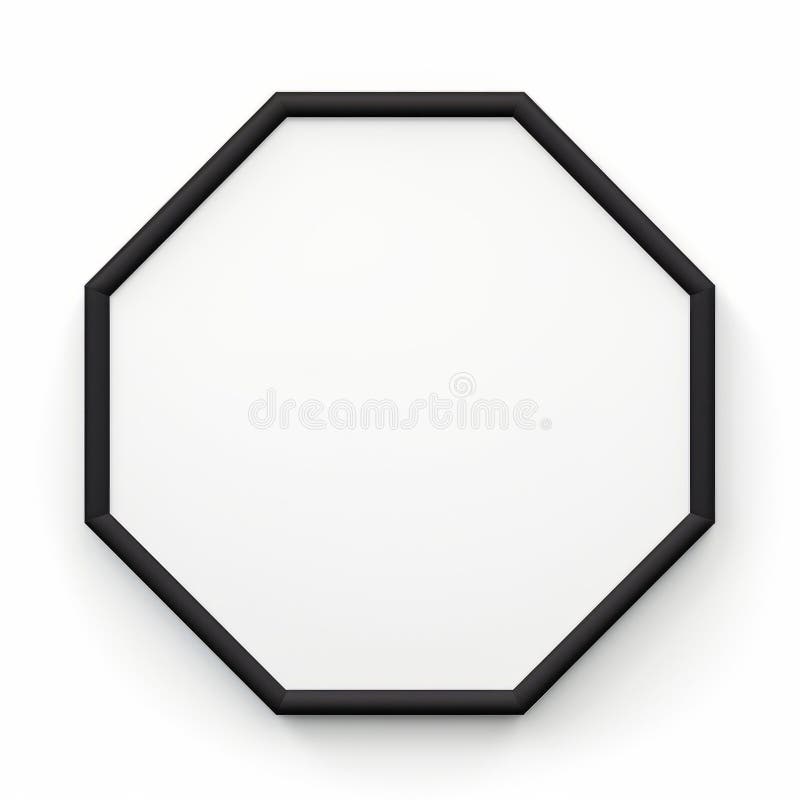 Hyperrealistic Vector Octagonal Black Frame Illustration on White ...