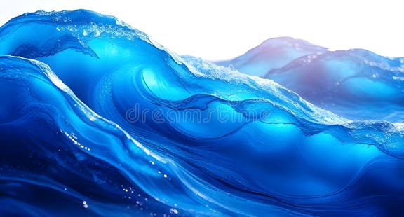 Hyperrealistic Wallpaper with Abstract Ocean Waves and Vibrant Blue ...