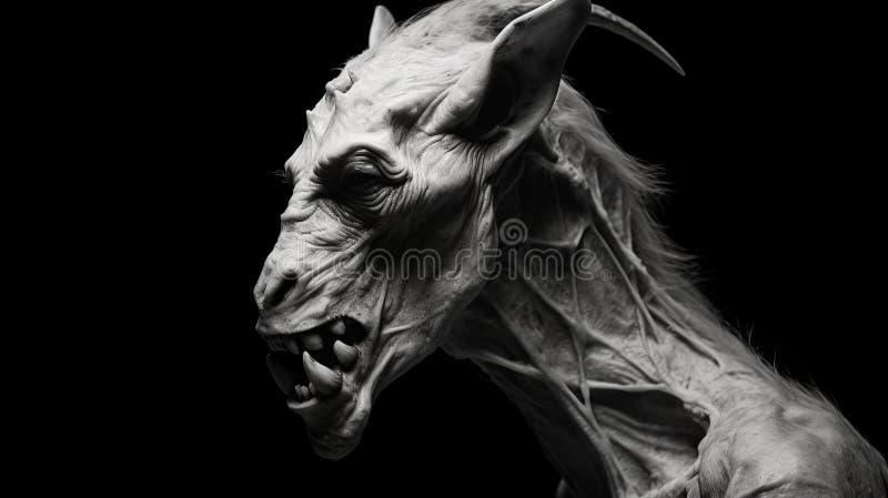 Hyperrealistic Werewolf Goat Humanoid Creature Portrait Stock ...