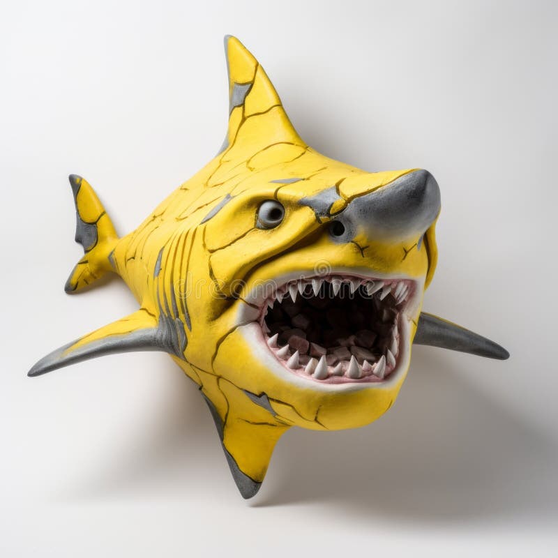 Hyperrealistic Yellow Shark 3d Print with Explosive Pigmentation Stock ...