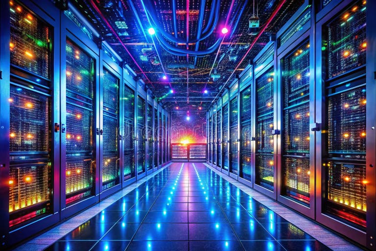 Hyperscale Data Center a Glowing Visualization of CuttingEdge Network ...