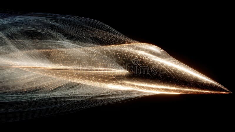 Hypersonic Glider Model with Airflow Visualization Stock Illustration ...