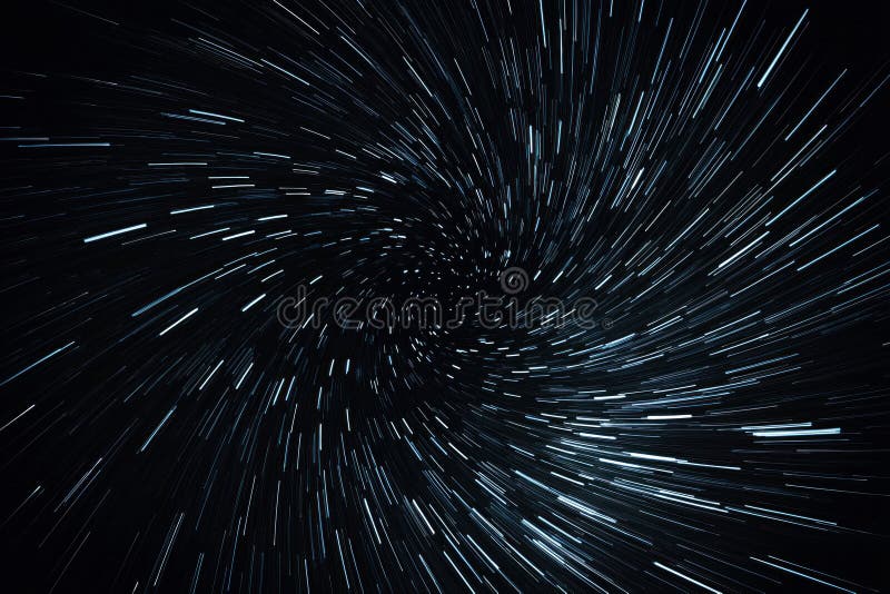 Hyperspace Jump Effect Creating Vortex in Starry Sky Stock Photo ...