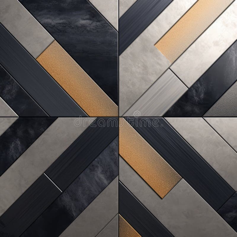 Hyperspace Noir: Silver Tile Mosaic in Grit and Grain Style Stock ...