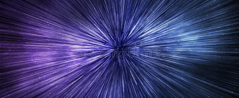 Hyperspace Speed Effect in Night Starry Sky. Bright Blue Galaxy ...