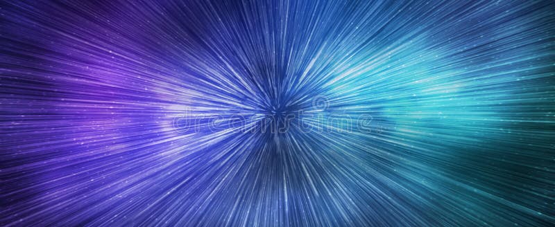 Hyperspace Speed Effect in Night Starry Sky. Bright Blue Galaxy ...