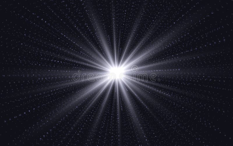 Hyperspace Starburst with Glowing White Light in Deep Space. Sci-fi ...