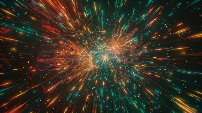 Hyperspace Travel Simulation with Vibrant Light Trails Stock Image ...