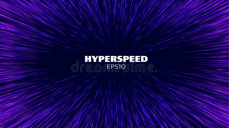 Hyperspeed Vector Background. Hyper Speed Hyperspace Star Travel. Warp ...