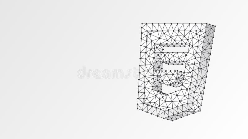 Hypertext Markup Language Html Coding Sign Abstract Digital Wireframe Low Poly Mesh Vector