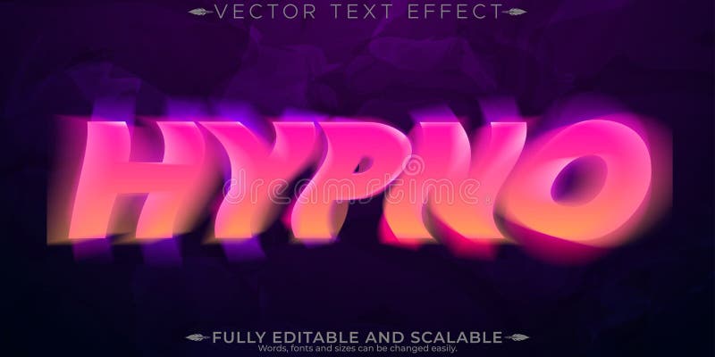 Hypno Text Effect, Editable Motion and Vertigo Text Style Stock Vector ...