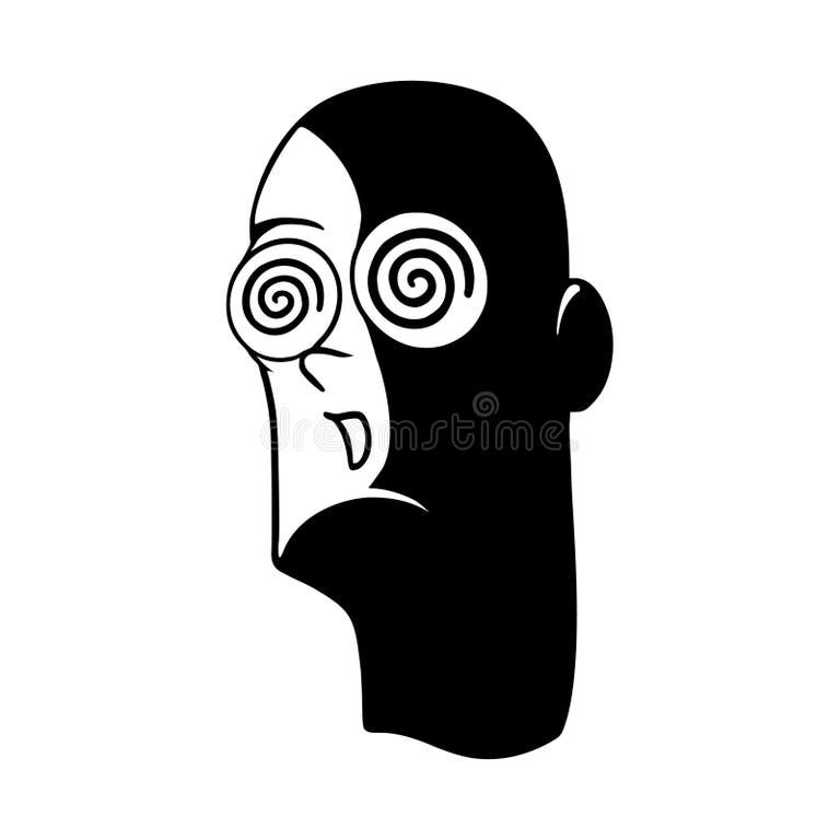 Hypnosis head draw stock vector. Illustration of world - 358594198