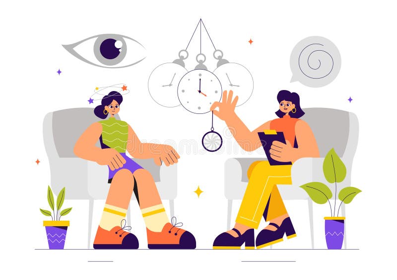 Hypnosis Vector Illustration Featuring Black and White Spiral Patterns ...