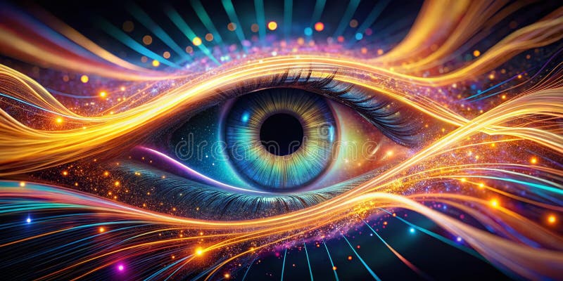 Hypnotic Abstract Aerial View Dynamic Particles Form an Eye Iris with ...