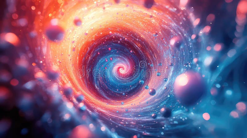 Hypnotic Abstract Digital Artwork with Central Swirling Vortex in Red ...