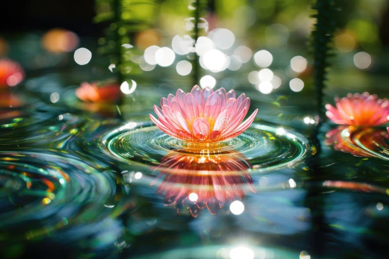 Hypnotic Abstraction Using Sunlight and Refraction Stock Illustration ...