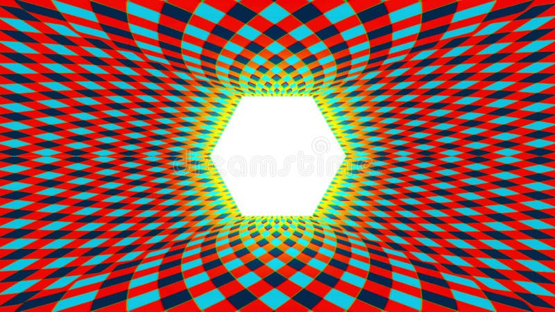 Hypnotic Background with Red and Black Hexagonal Patterns Radiating ...