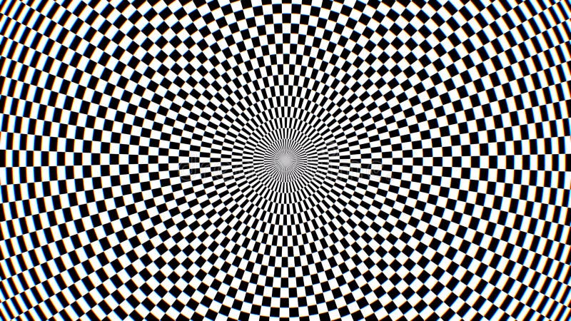 Hypnotic Black and White Checkerboard Spiral Optical Illusion Pattern ...