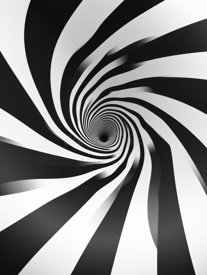 Hypnotic Black and White Spiral Creates Depth Perception and Visual ...