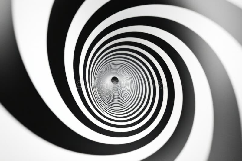 Hypnotic Black and White Spiral Creates the Illusion of Depth and ...