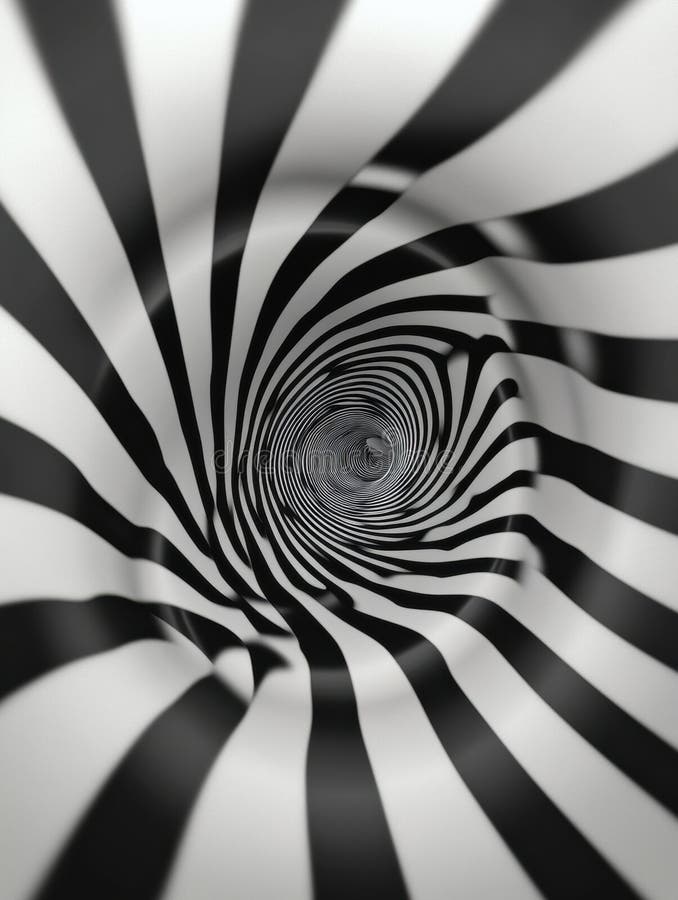 Hypnotic Black and White Spiral Creates an Optical Illusion of Depth ...