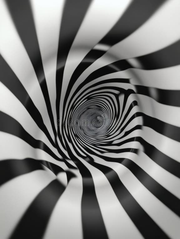 Hypnotic Black and White Spiral Creates an Optical Illusion of Depth ...