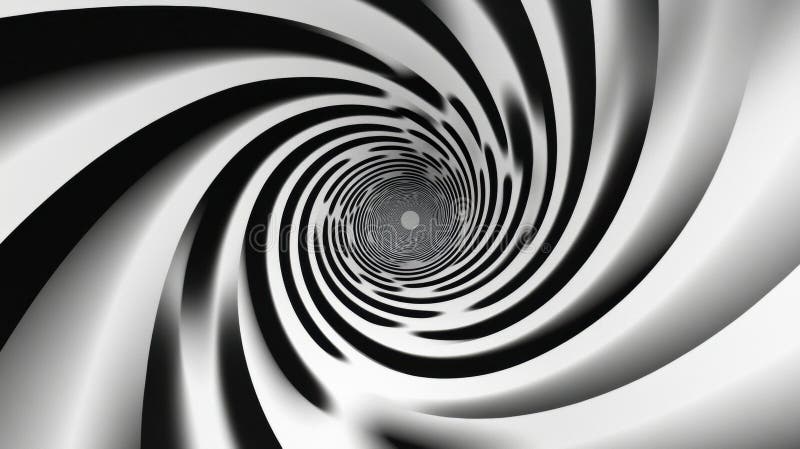 Hypnotic Black and White Spiral Creating Depth and Captivating Optical ...